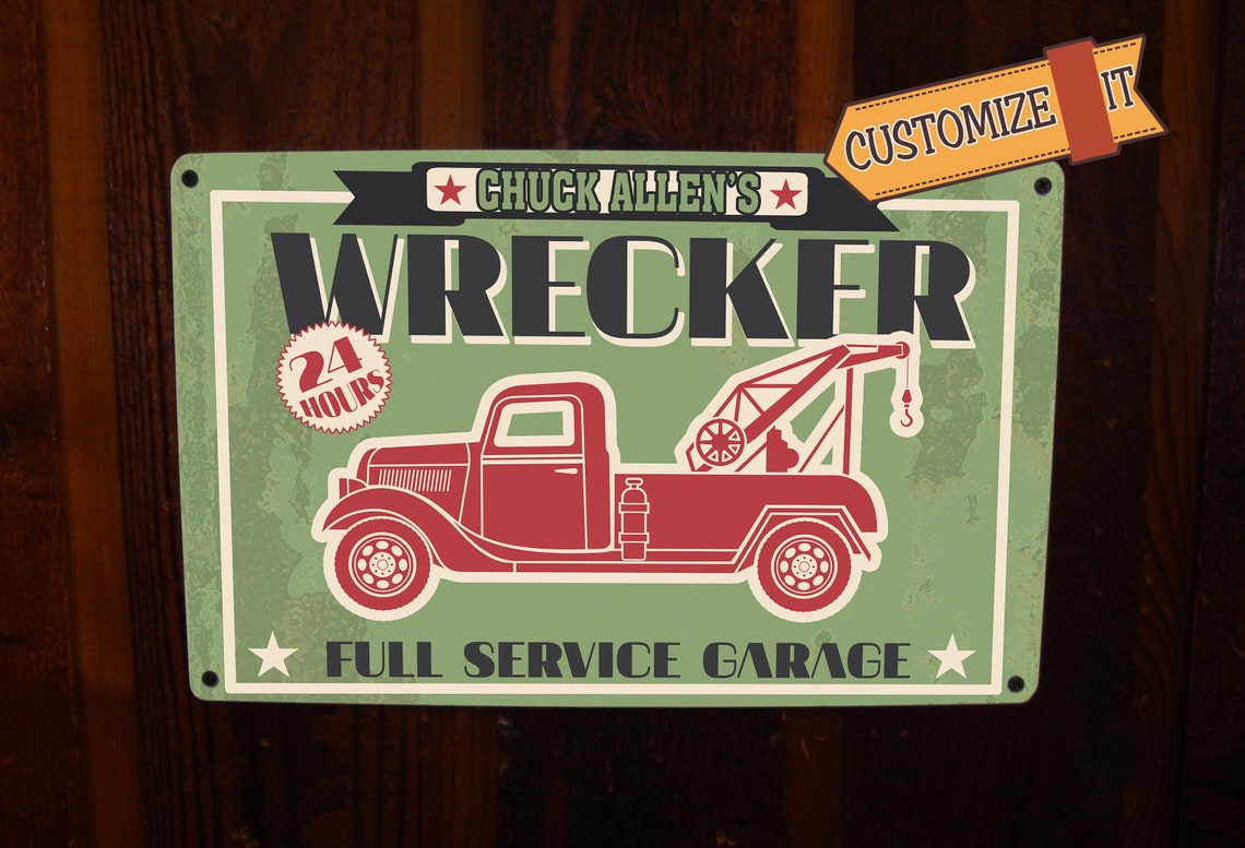 Custom Wrecker Tow Truck Sign FREE PERSONALIZATION - Etsy