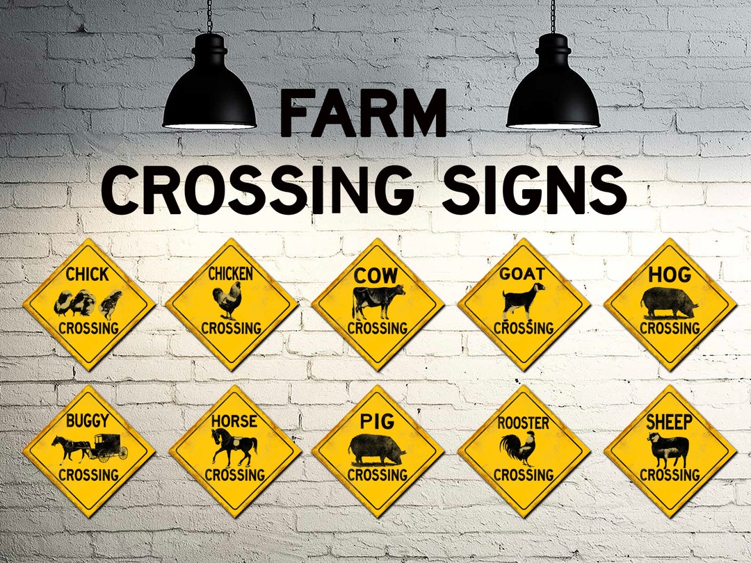 Farm Animals Crossing Sign - Etsy