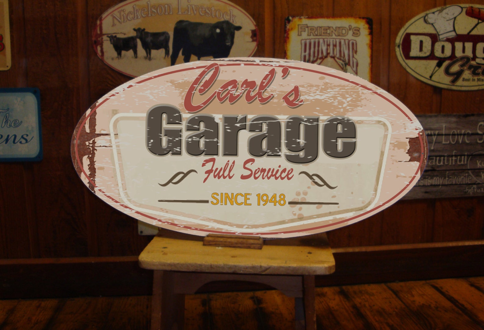 Custom Vintage Tin Sign for Garage Shop or Man Cave. - Etsy