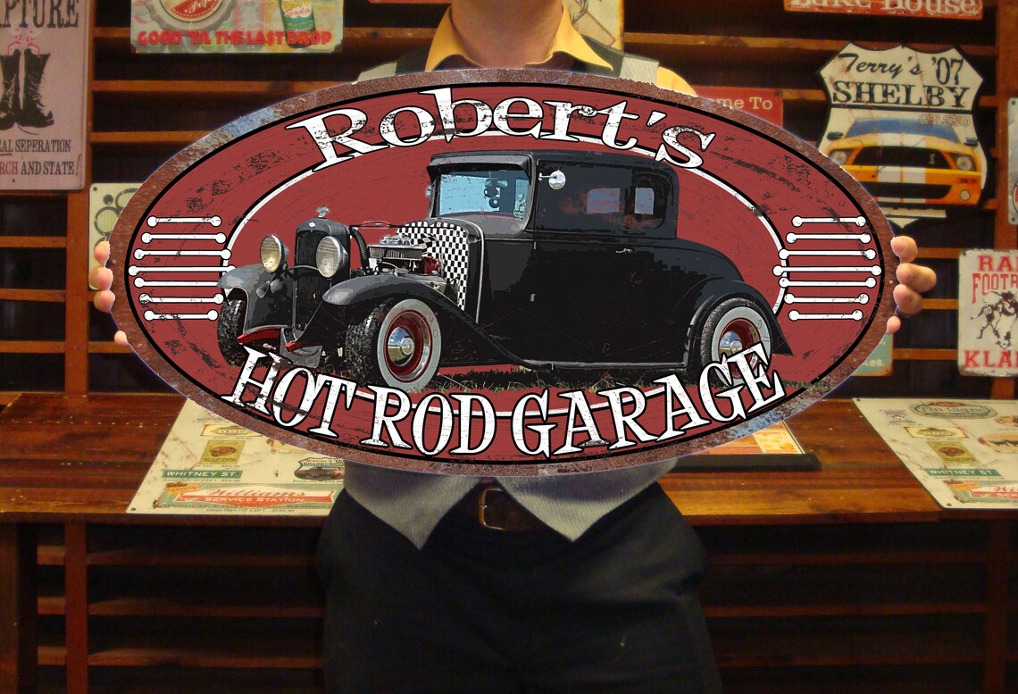 Custom Vintage Tin Sign With Picture of YOUR Car | Etsy