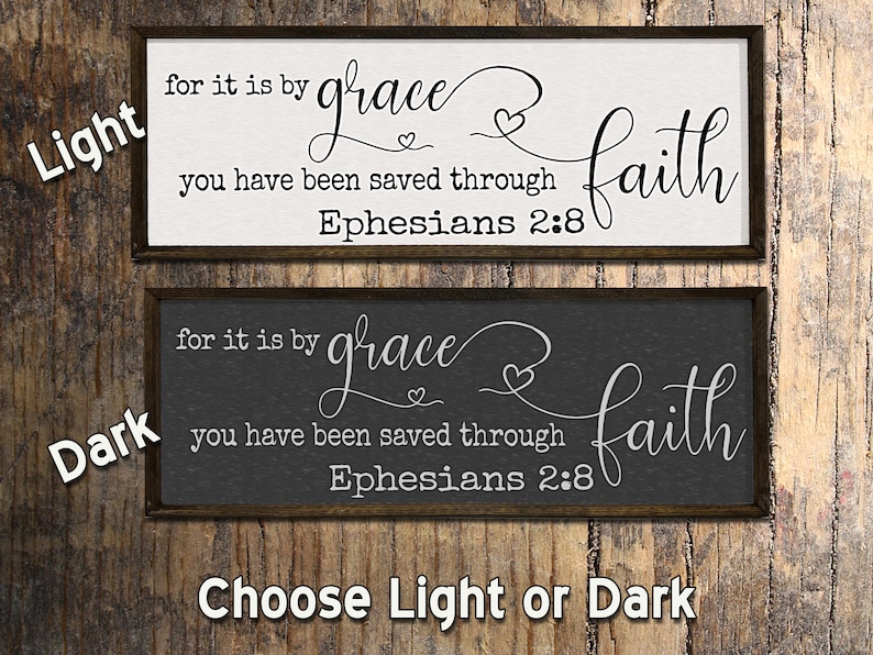Saved by Grace Through Faith - Wood Sign - Framed - Etsy