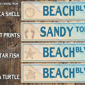 Custom Street and Road Sign - Beach Theme - Etsy