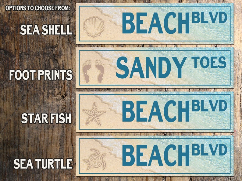 Custom Street and Road Sign - Beach Theme - Etsy