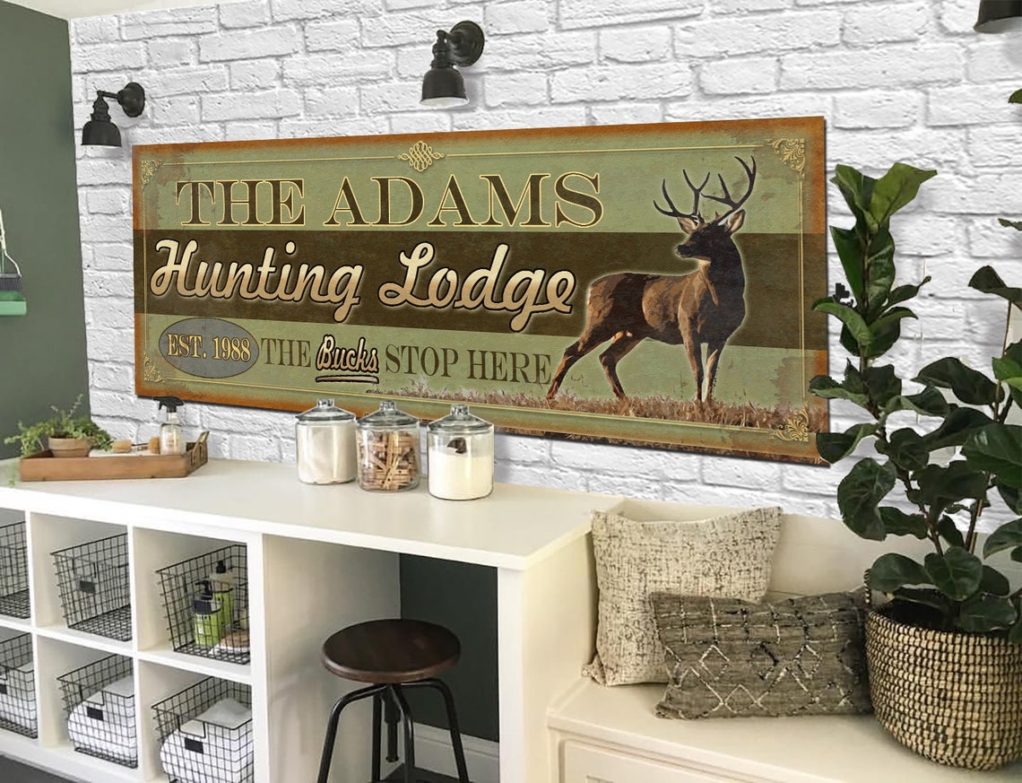 Custom Hunting Lodge Sign Free Personalization | Etsy