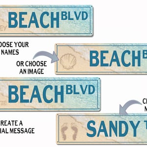 Custom Street and Road Sign - Beach Theme - Etsy