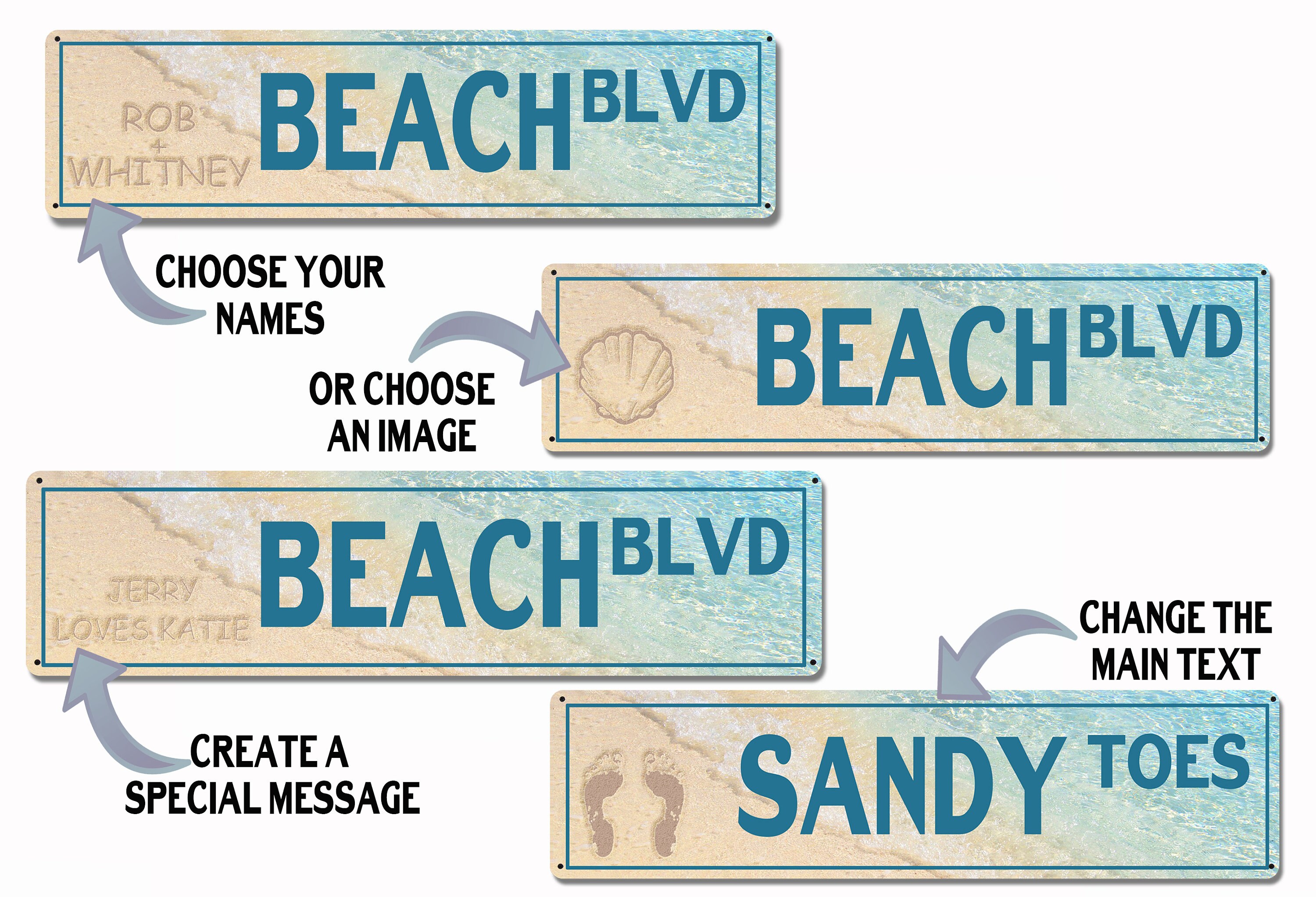Custom Street and Road Sign - Beach Theme - Etsy