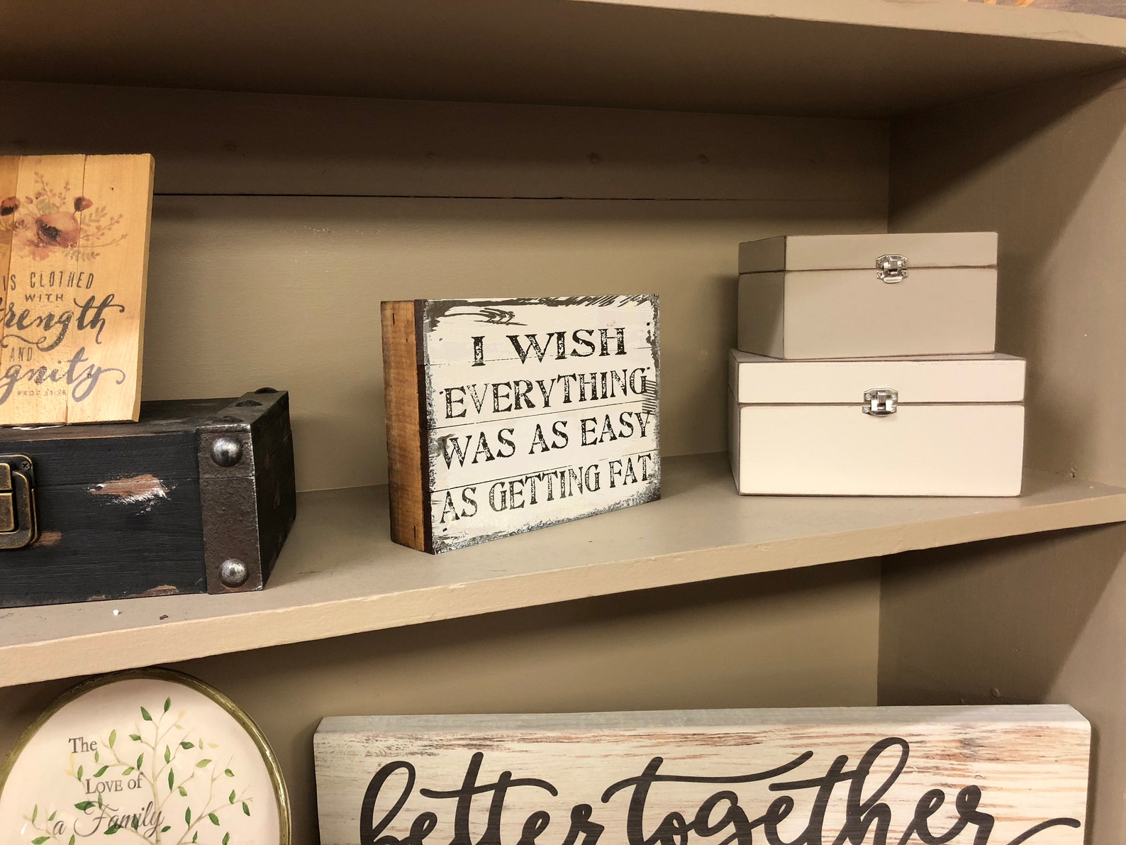 Vintage Get Fat Wooden Box Sign - Etsy