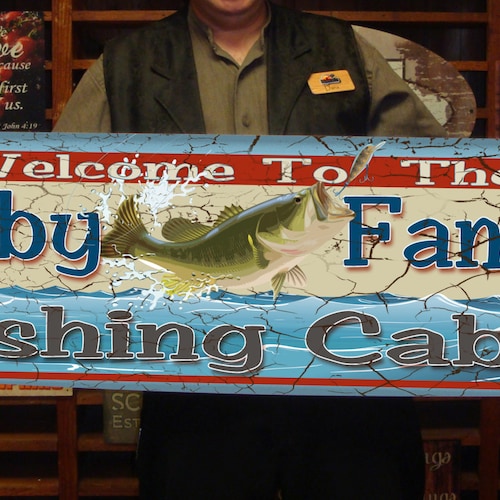 Personalized Cabin Signs Fishing - Etsy