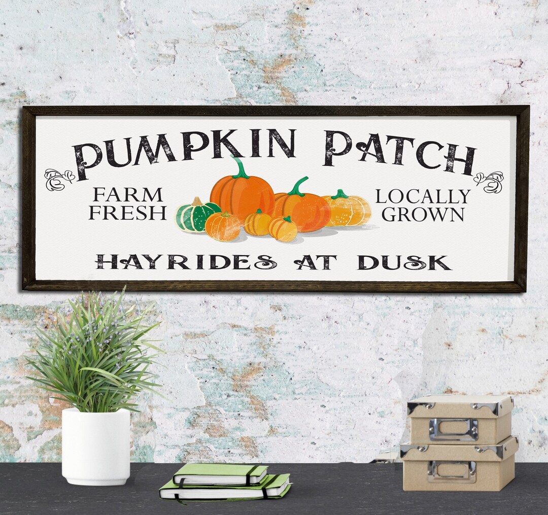 Pumpkin Patch - Wood Sign - Framed - Fall Sign - Etsy