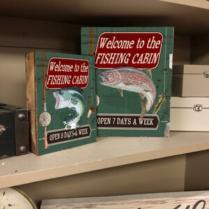 Vintage Fishing Cabin Signs - Etsy