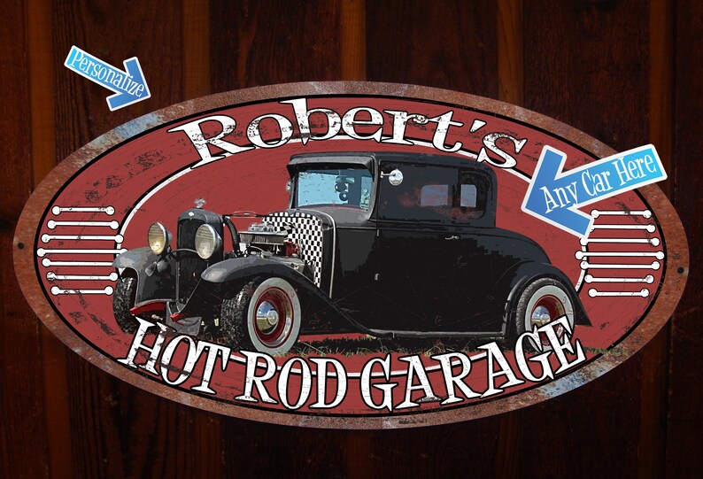 Custom Vintage Tin Sign With Picture of YOUR Car - Etsy
