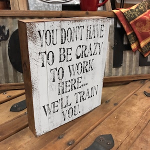 Vintage Crazy Wooden Box Sign - Etsy