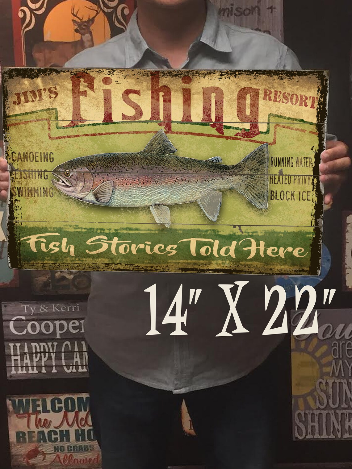 Custom Fishing Resort Sign - for Your Lodge or Cabin - Etsy