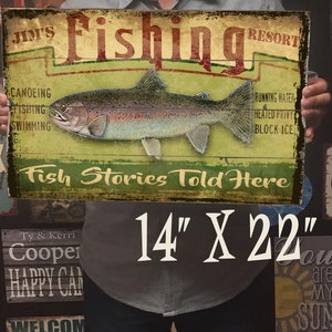 Custom Fishing Resort Sign - for Your Lodge or Cabin - Etsy