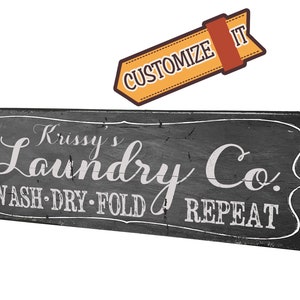 Custom Laundry Room Sign - Black White Sign - Etsy