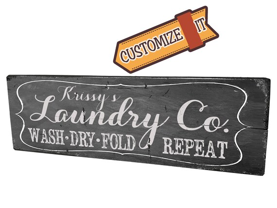Custom Laundry Room Sign Black White Sign | Etsy
