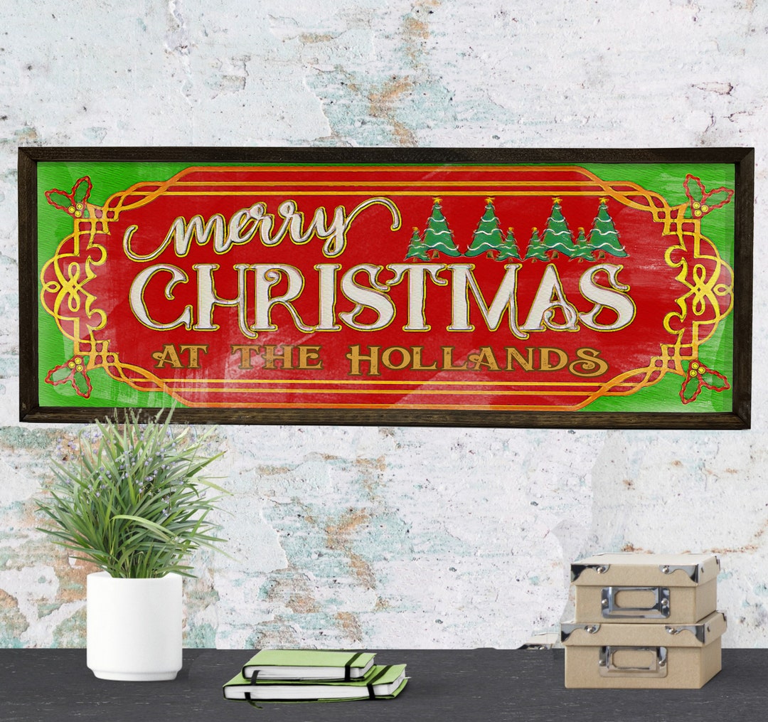 Personalized Christmas Sign - Wood Sign - Framed - Custom Names - Etsy