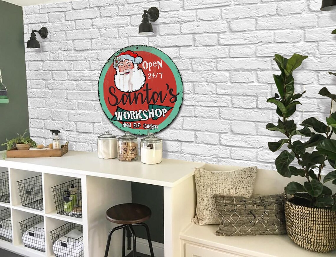 Custom Santa's Workshop Sign | Etsy