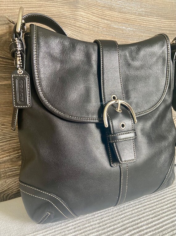 Vintage COACH 9480 Soho Black Leather Shoulder Bag Pu… - Gem