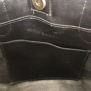 Vintage MITZI BAKER Black Leather Cowhide Trim Satchel Shoulder Bag ...