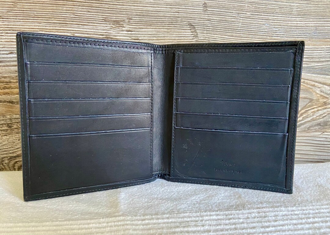 Vintage Bosca Black Leather Bifold Wallet Ship Free - Etsy