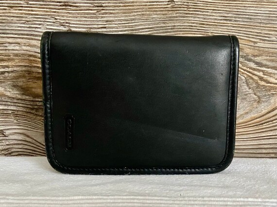 Vintage COACH Black Leather Planner Wallet Organizer … - Gem