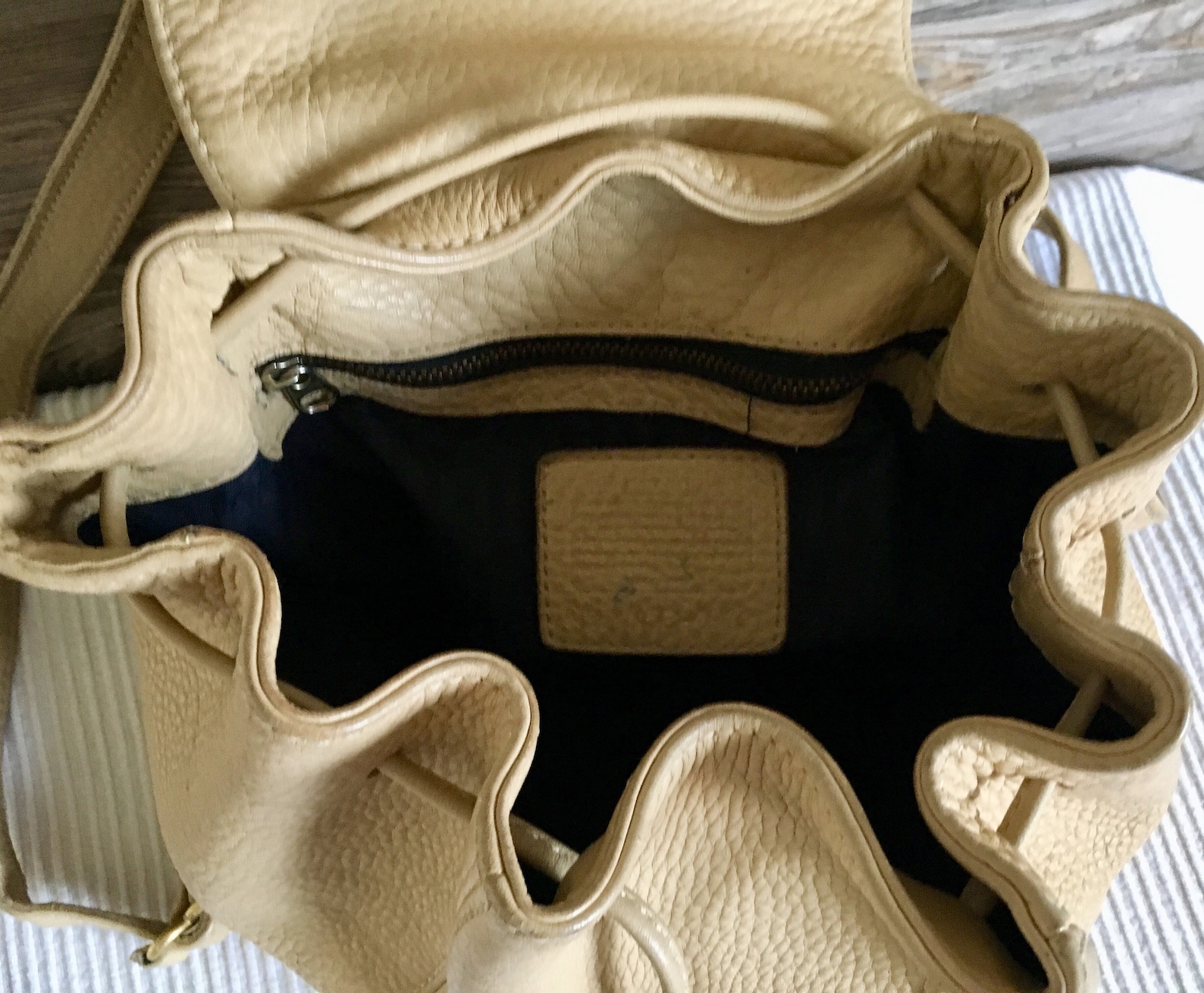 Vintage COACH Beige Pebbled Leather Sonoma Drawstring Backpack - Etsy