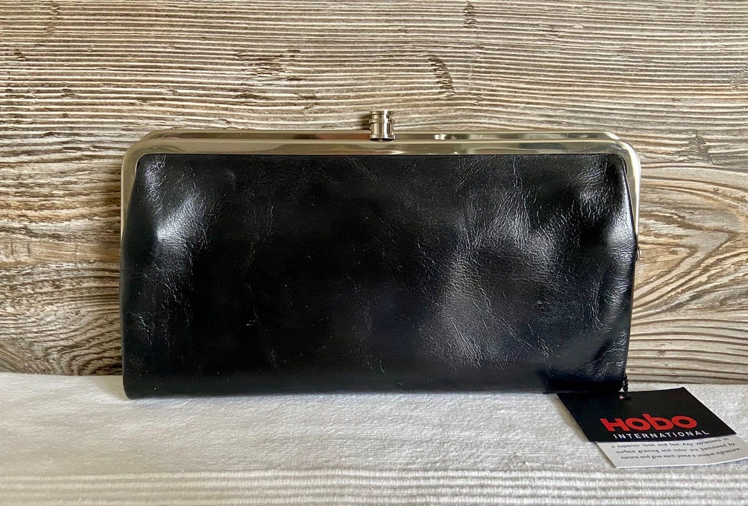 Vintage HOBO International Lauren Black Leather Wallet Envelope Style ...