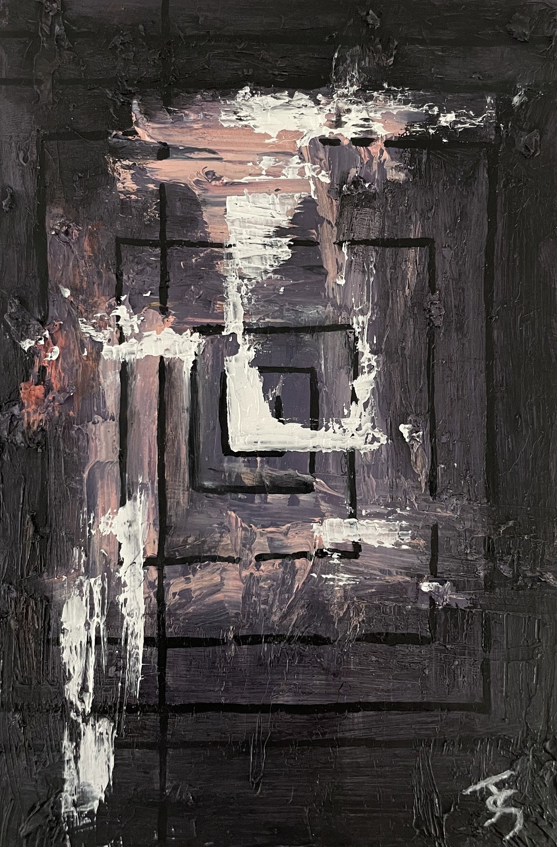 Distraction Abstract Oil Painting on Wood Panel Joanne Stowell - Etsy