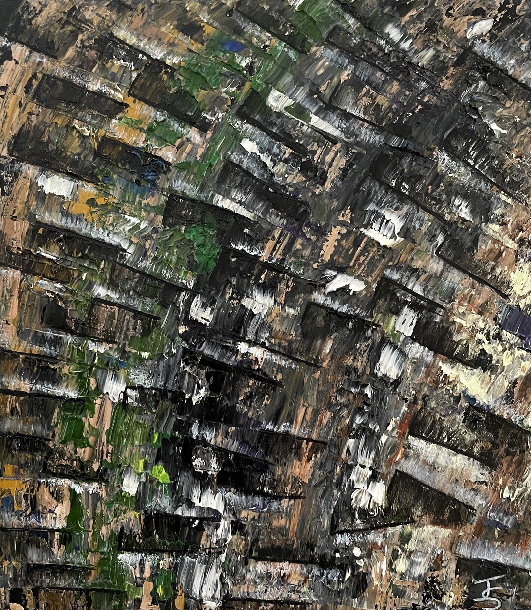 Array Abstract Oil Painting on Wood Joanne Stowell - Etsy