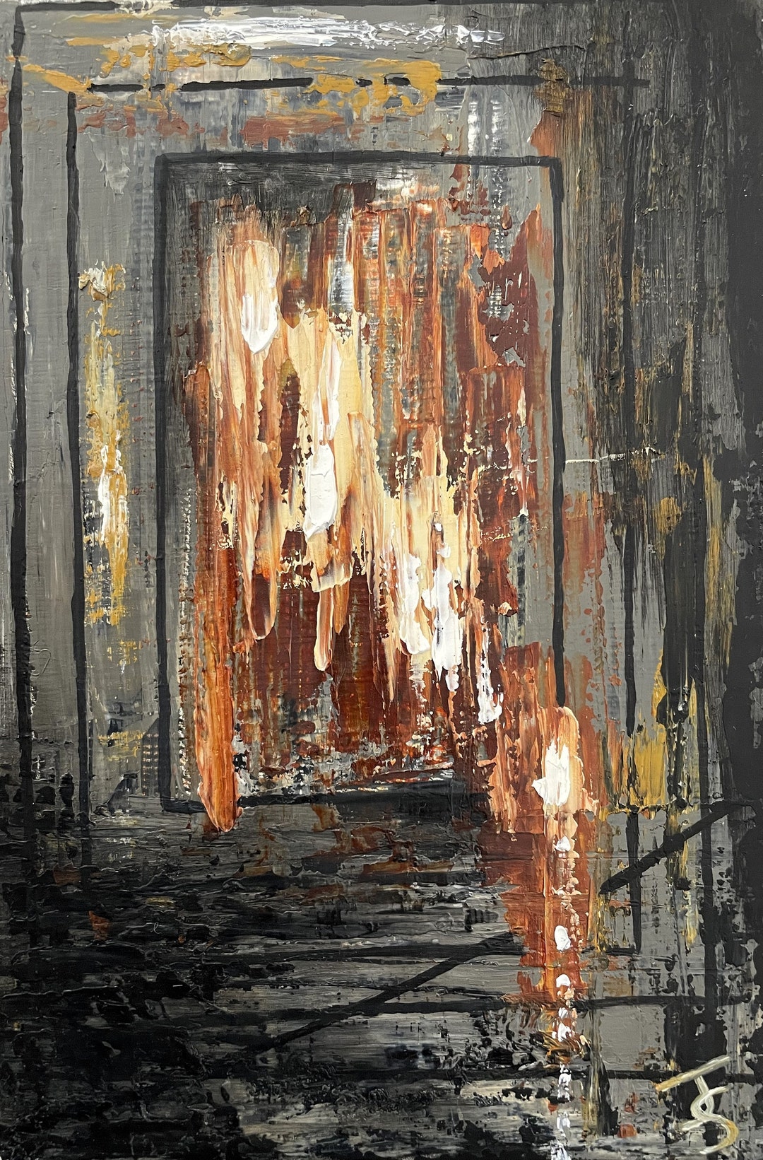 Emerge - Abstract Oil Painting on Wood - Joanne Stowell - Etsy