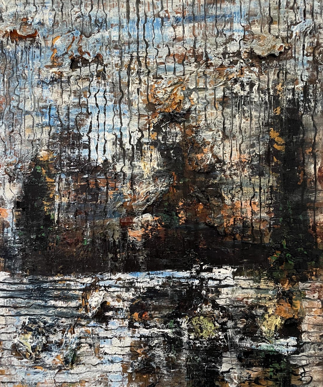 Fallen - Abstract Landscape Oil Painting on Wood by Joanne Stowell - Etsy