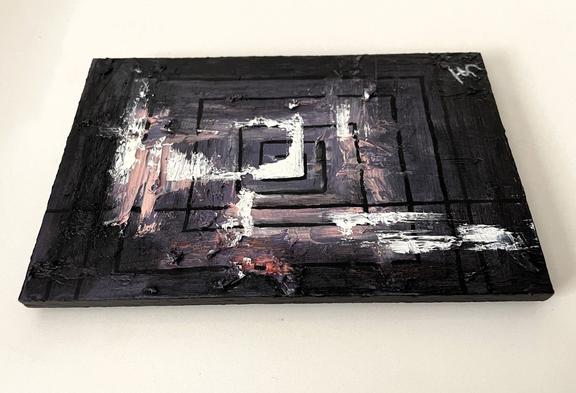 Distraction Abstract Oil Painting on Wood Panel Joanne Stowell - Etsy