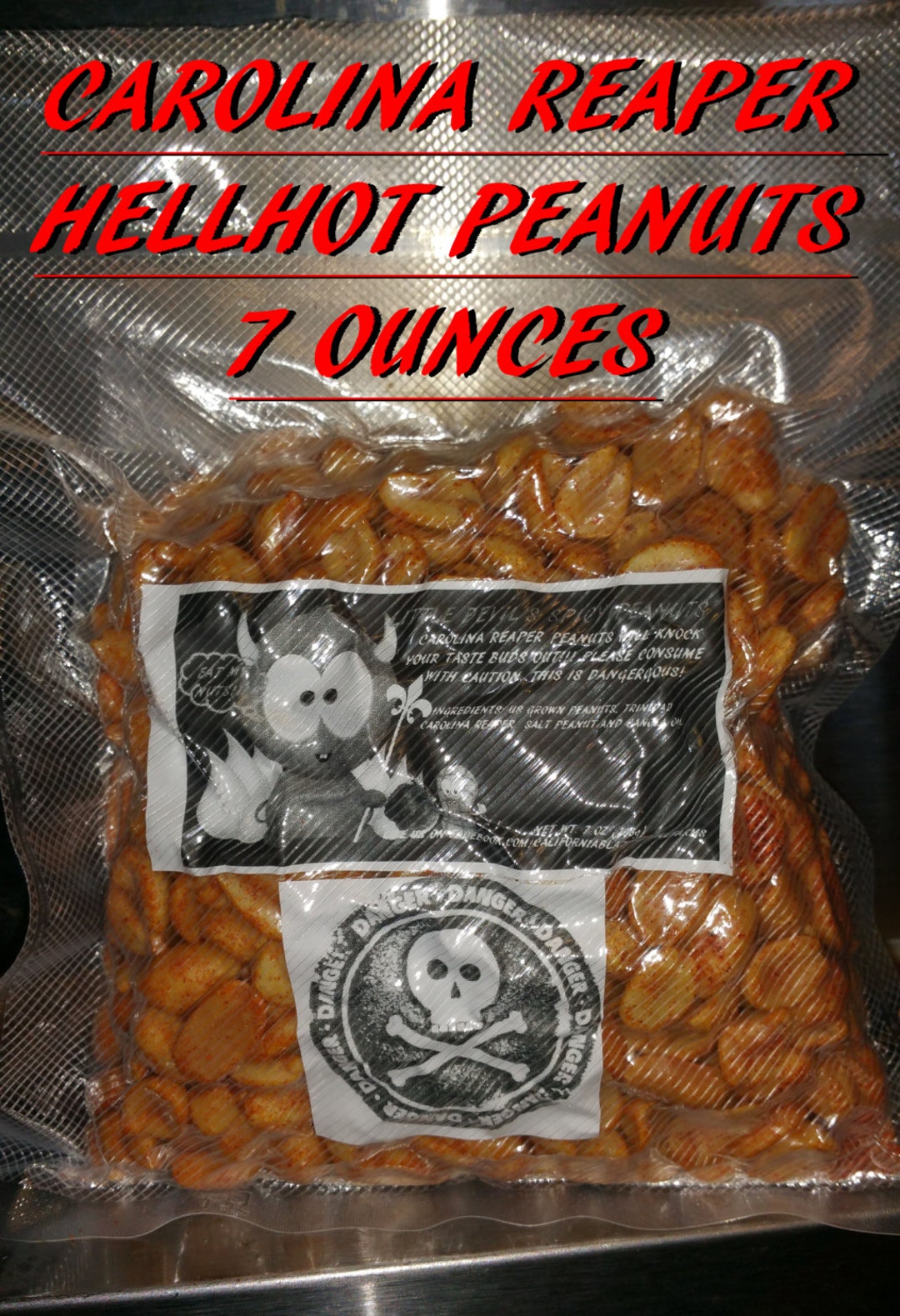 Carolina Reaper/ Moruga Scorpion/ Ghost Pepper Peanuts ~7 Ounce OF ...
