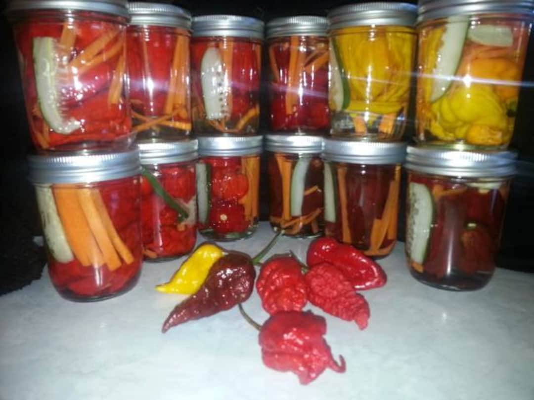 Fresh Pickled Carolina Reaper, Ghost Pepper, Moruga, Bhutlah, Butch T's ...