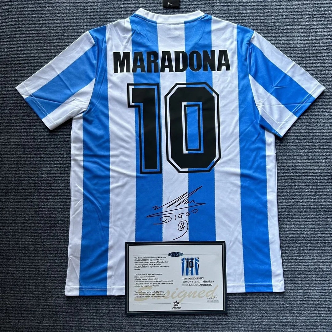 Signature Maradona 10 Argentina World Cup Diego 1986 Shirt/jersey COA ...