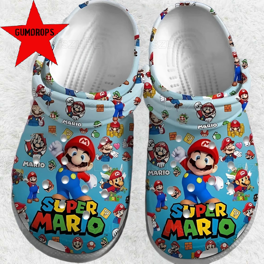 Personalized Mario Clogs, Super Mario Clogs, Mario Clogs, Women Men ...