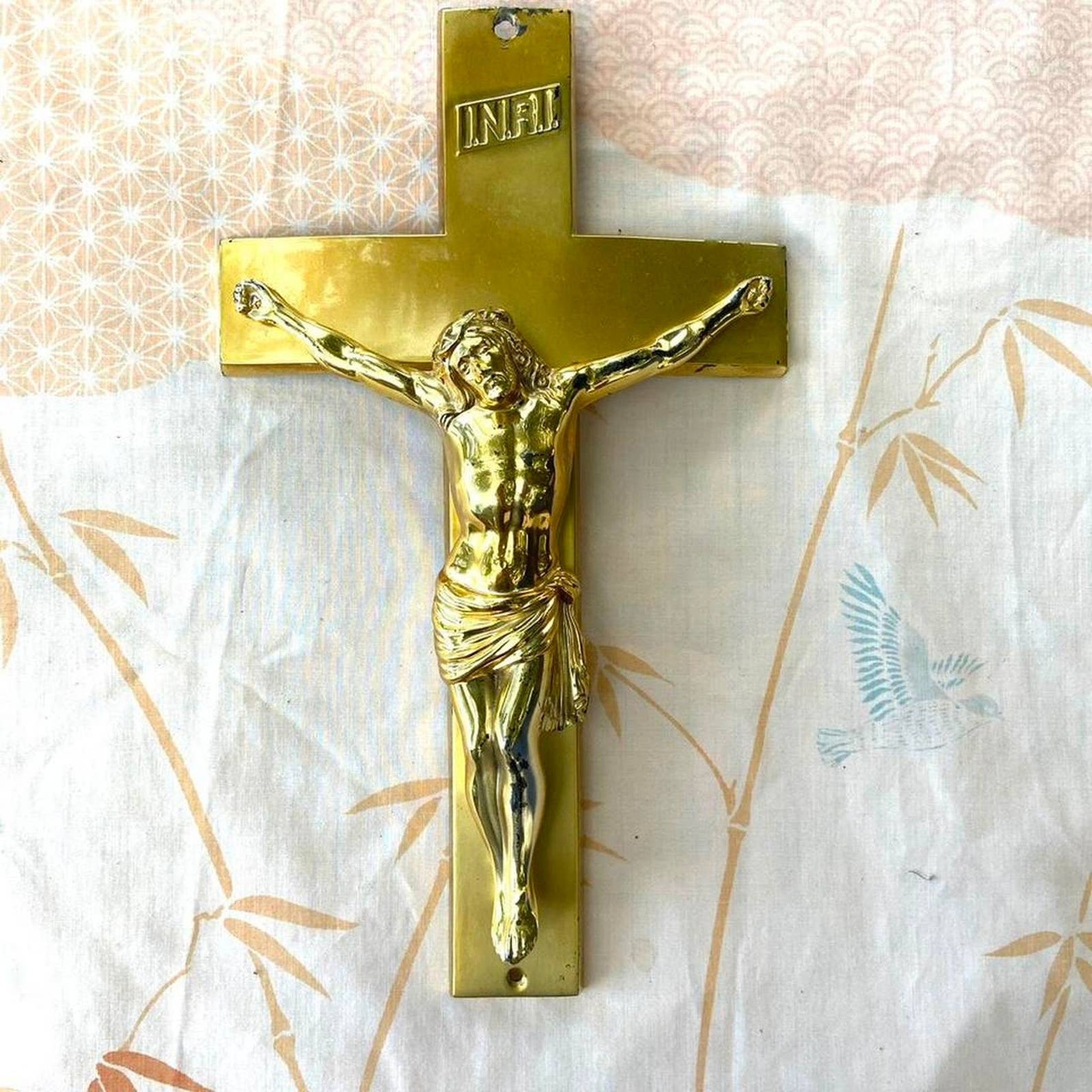 Vintage Large Heavy Crucifix 50s 60s, Gold, Mid Century - Etsy