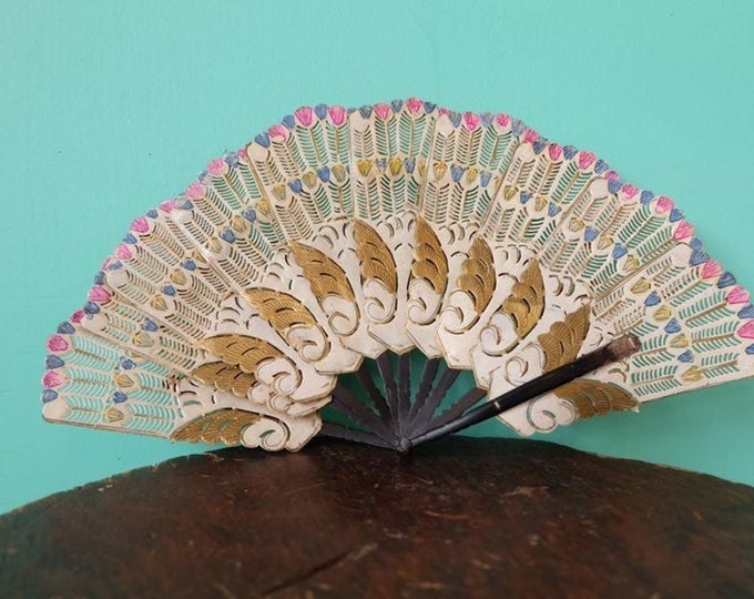 Antique Hand Painted Fan, Ornate Hand Fan, Costume, Baroque, Rococo ...
