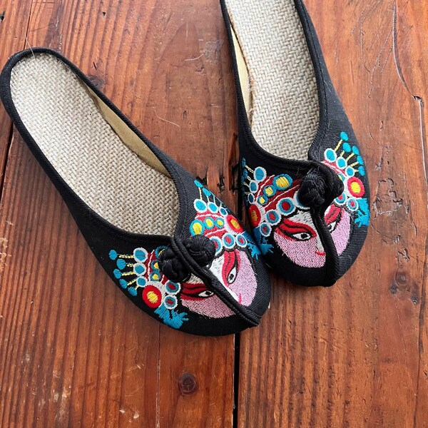 Embroidered Shoes - Etsy