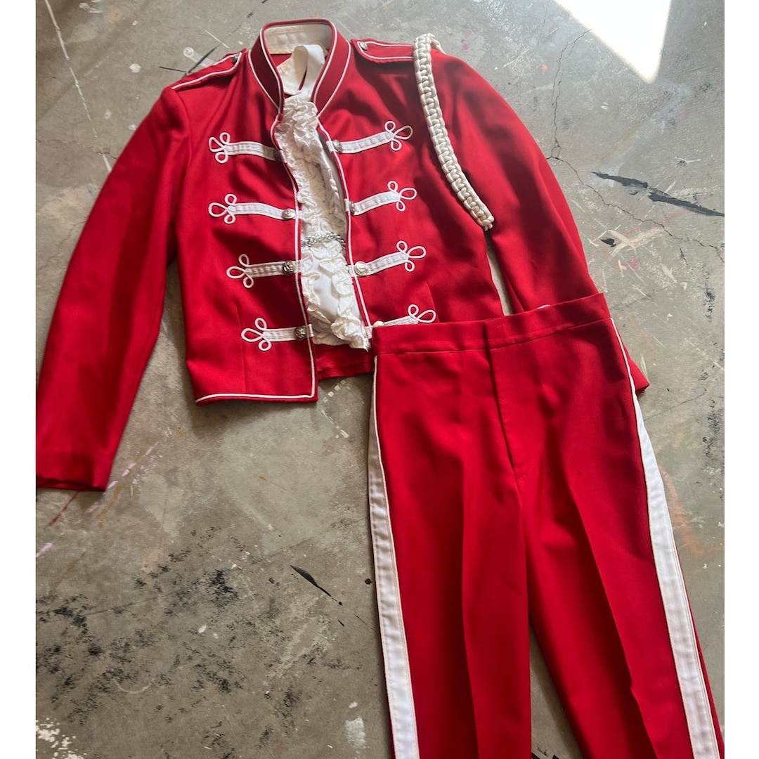 Vintage 60s Full Band Uniform, Red, White, Sgt Peppers Costume, Jacket ...
