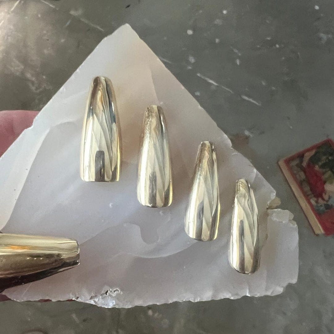 Gold Metal Brass Nails, Accessories, Custom Nails, Press Ons, Gold ...