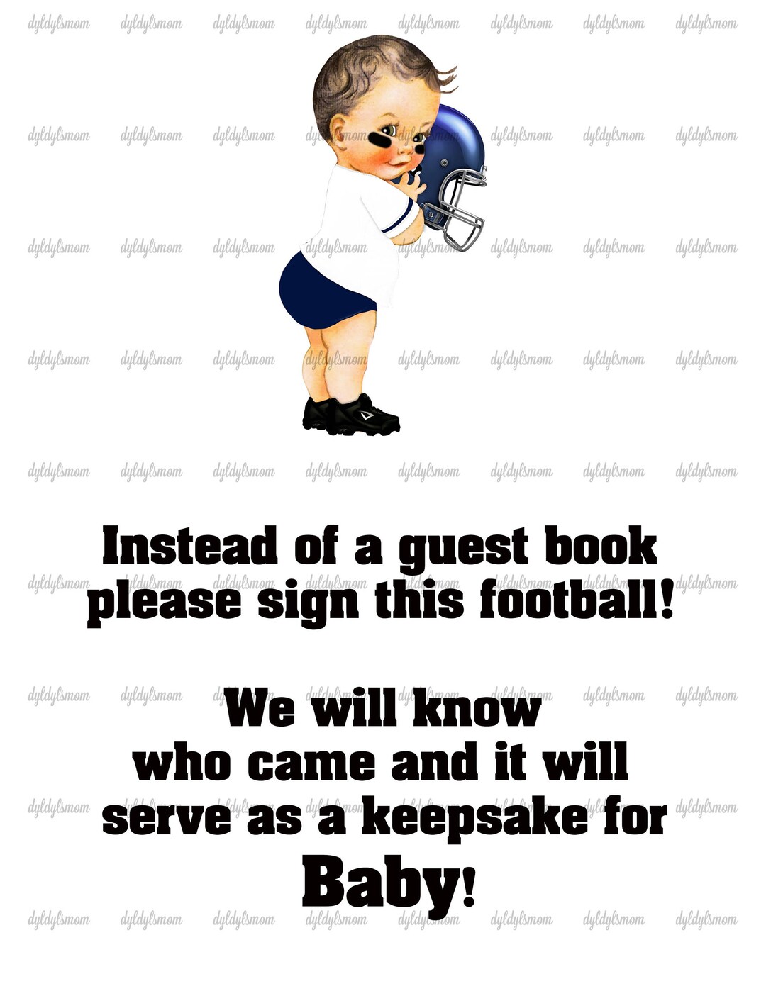 Printable Sign for Boy Baby Shower and Football Guestbook Signing - Etsy