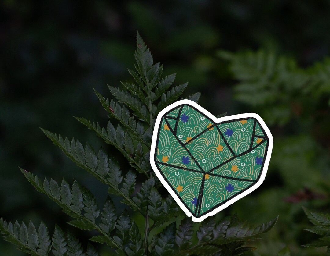 Origami Heart (kokoro) Sticker | Cute Kawaii Japanese Origami Paper ...