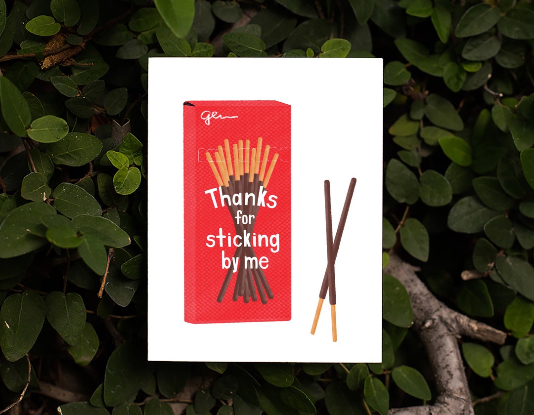 Thanks for Sticking by Me | Love & Friendship Card - Etsy