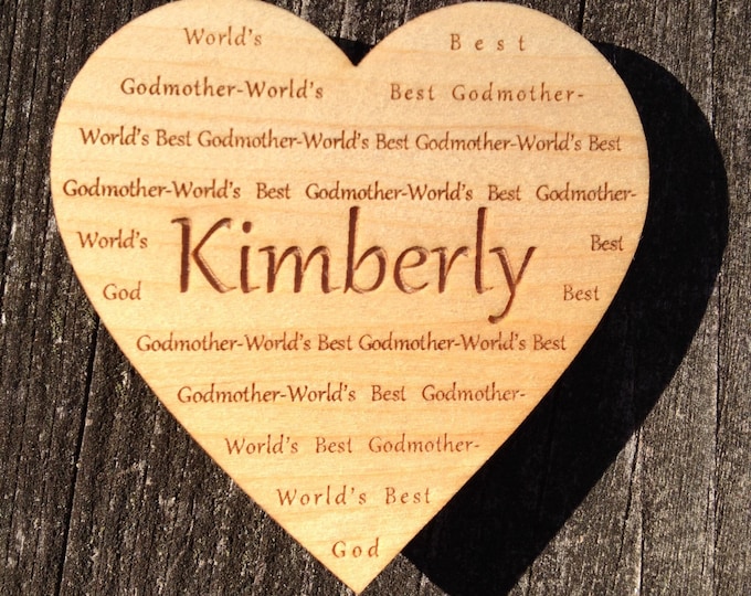 Godmother Gift: World's Best Godmother Heart Magnet/baptism Gift ...