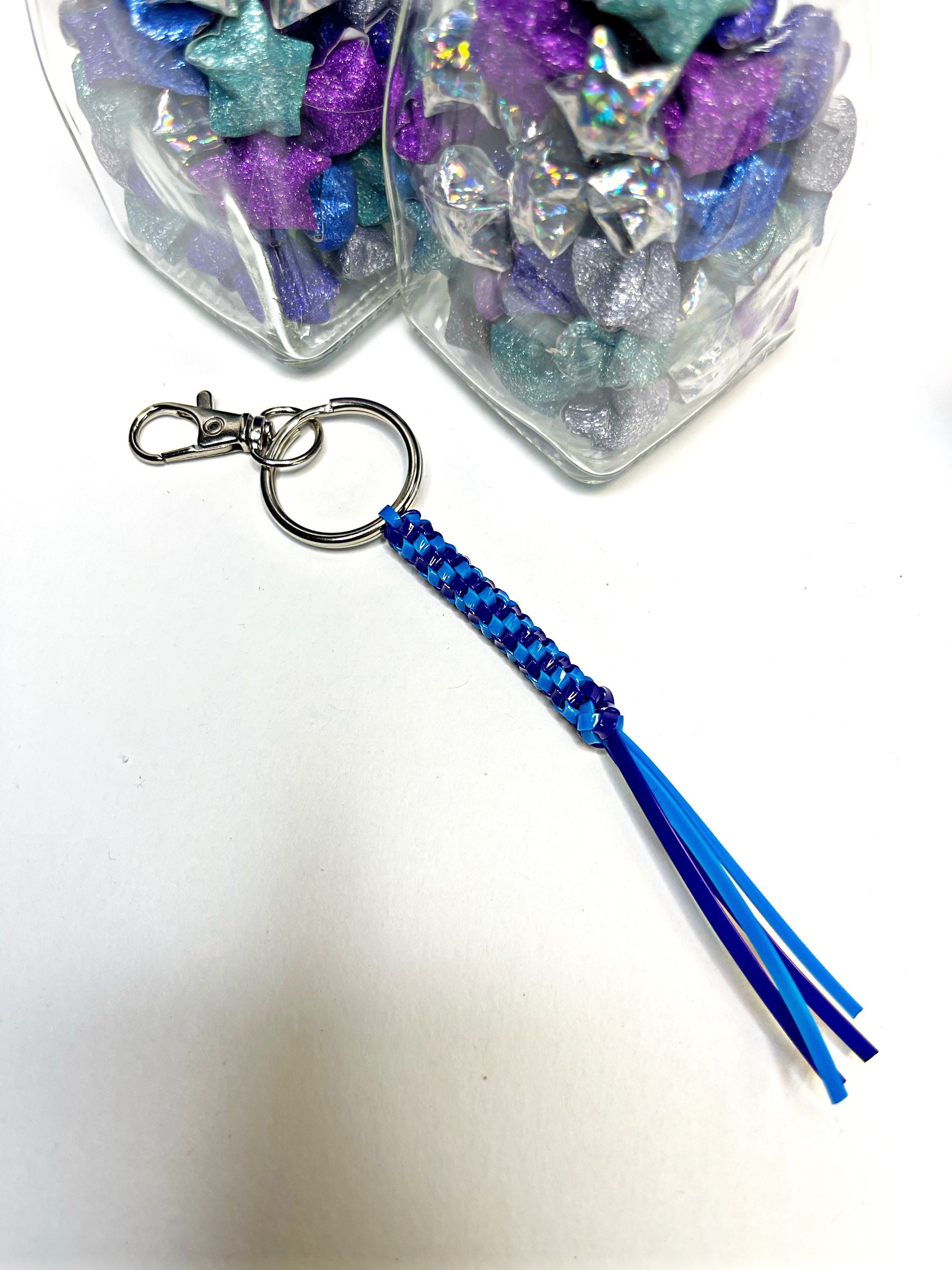 Purple & Blue Tornado Style Rexlace Keychain - Etsy
