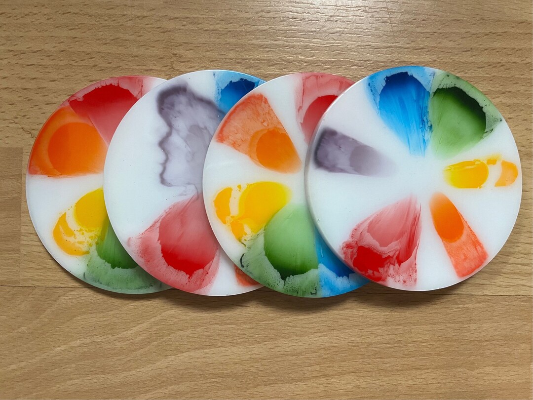Multi Coloured Rainbow Coasters - Etsy UK