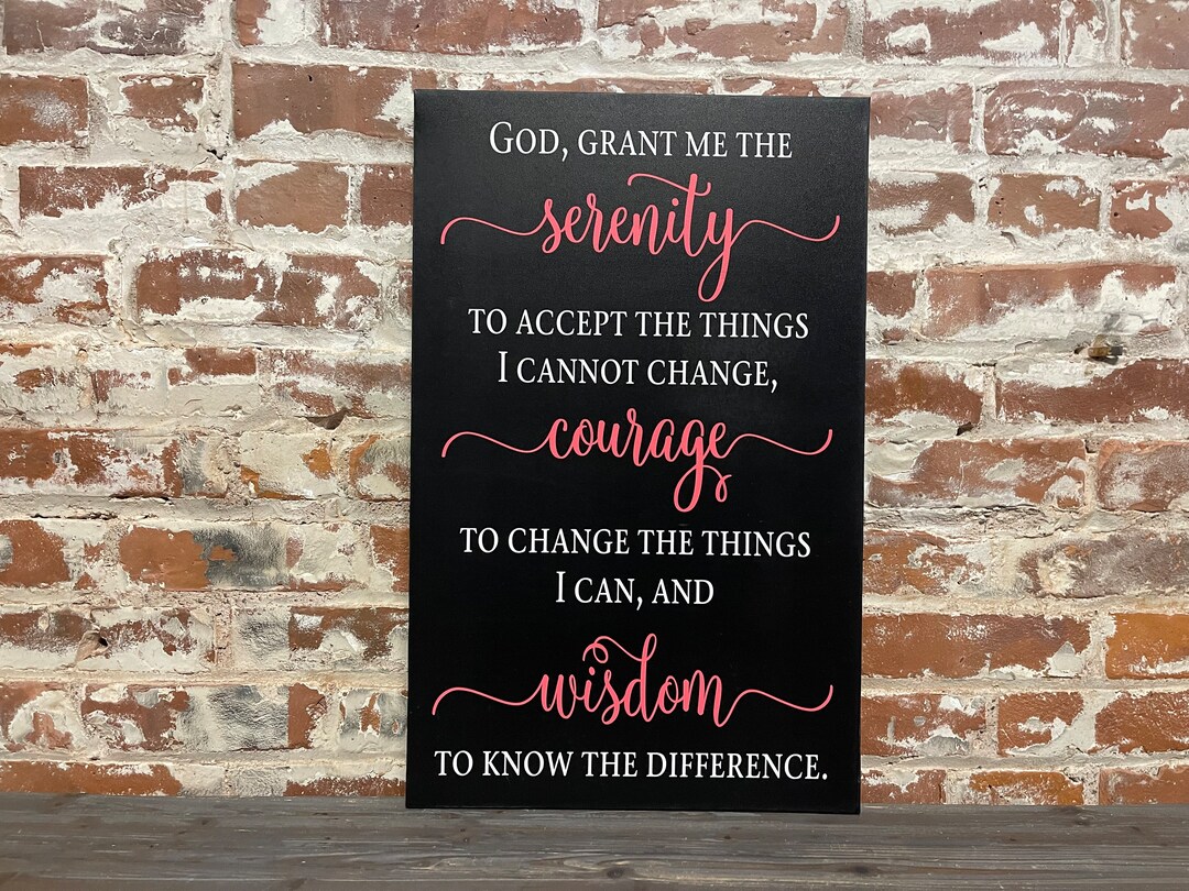 Serenity Prayer Canvas, Recovery Anniversary, God Grant Me Courage ...