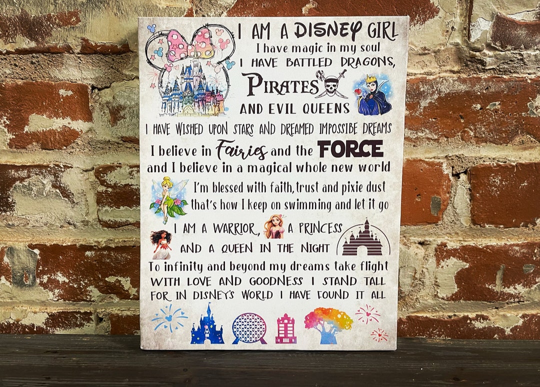 I Am a Disney Girl, A Warrior, Disney Themed Women's Empowerment Wall ...